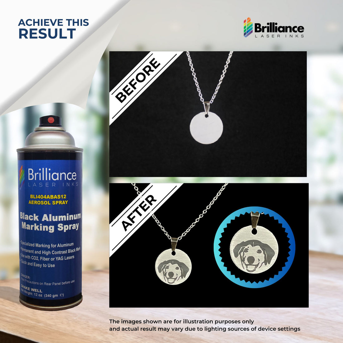 Black Aluminum Laser Marking Spray Can - 12oz Aerosol – Brilliance ...