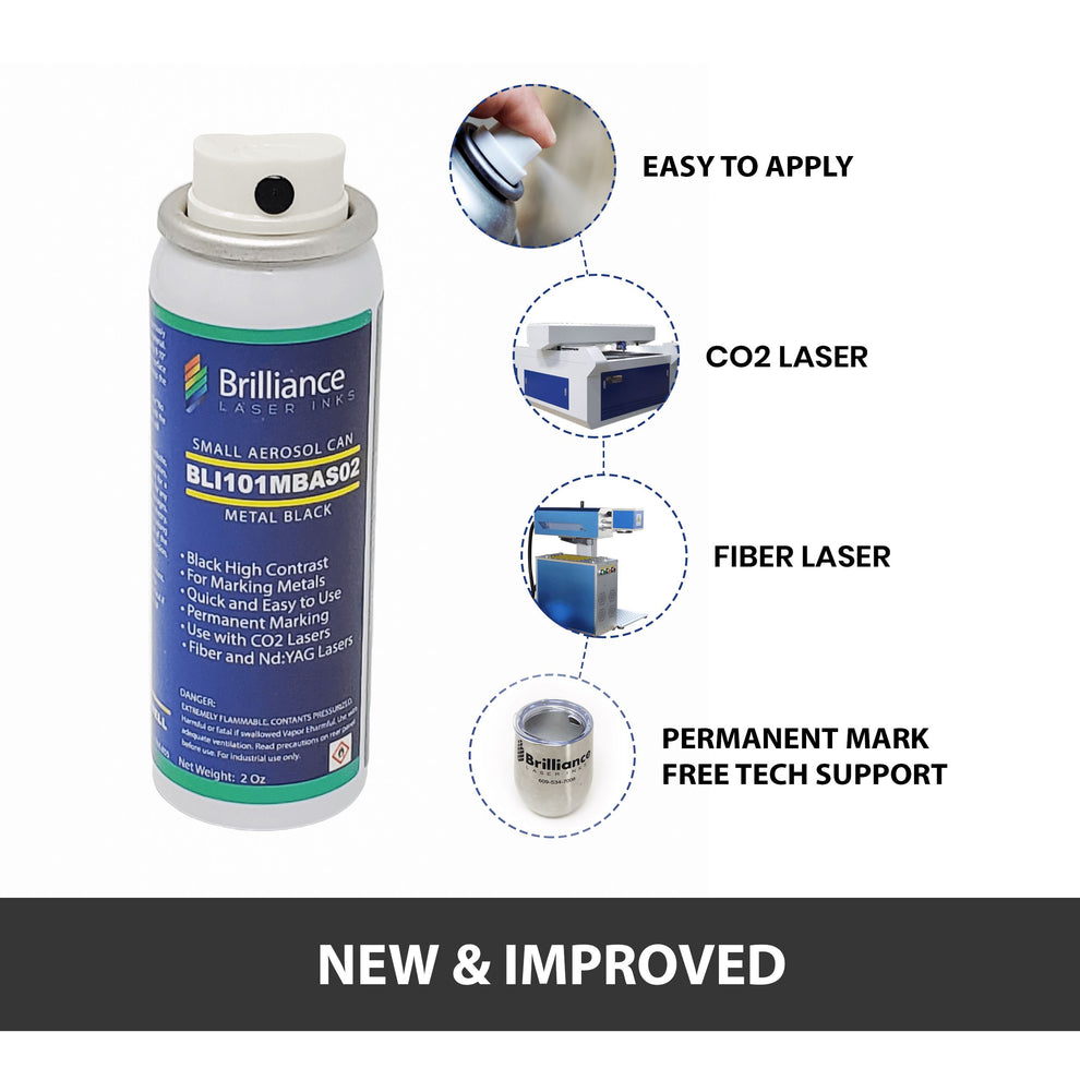Universal Black Metal Laser Spray Can - 2oz Aerosol